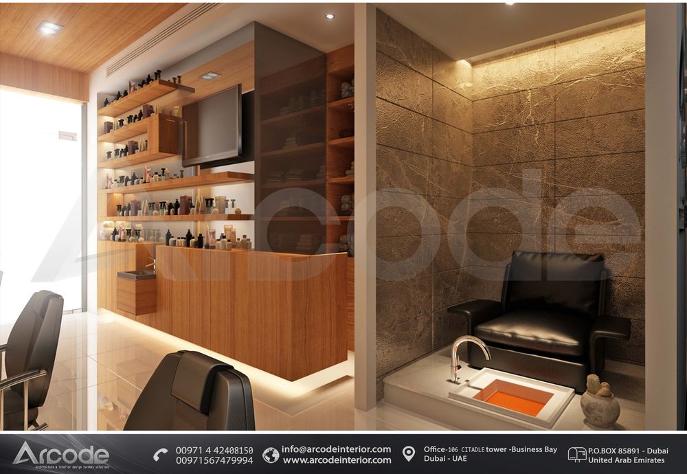 Arcode Interior > Gallery > Retails > Nails Section Design Gents Salon